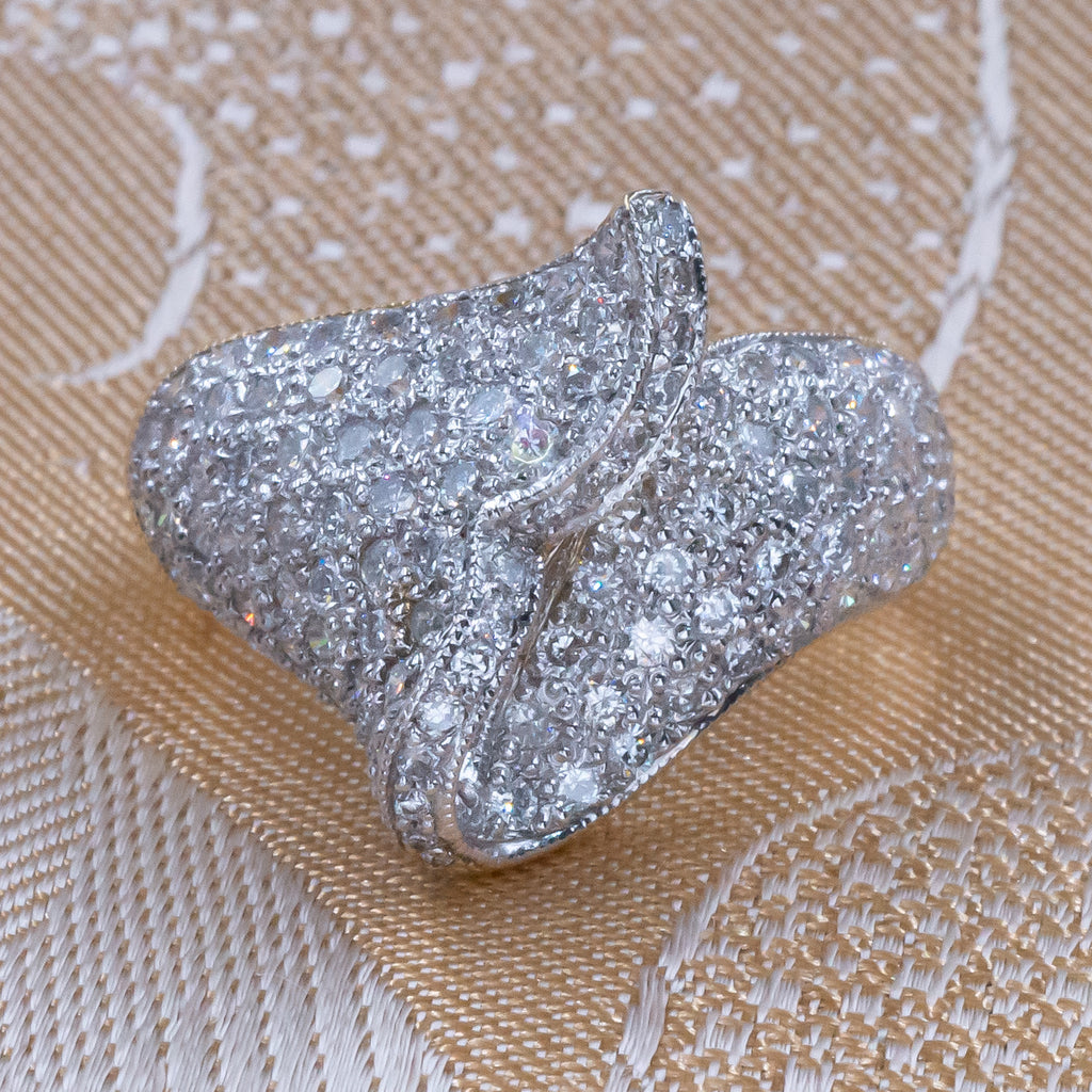Pavé Diamond Wave Ring c1980 – Pippin Vintage Jewelry