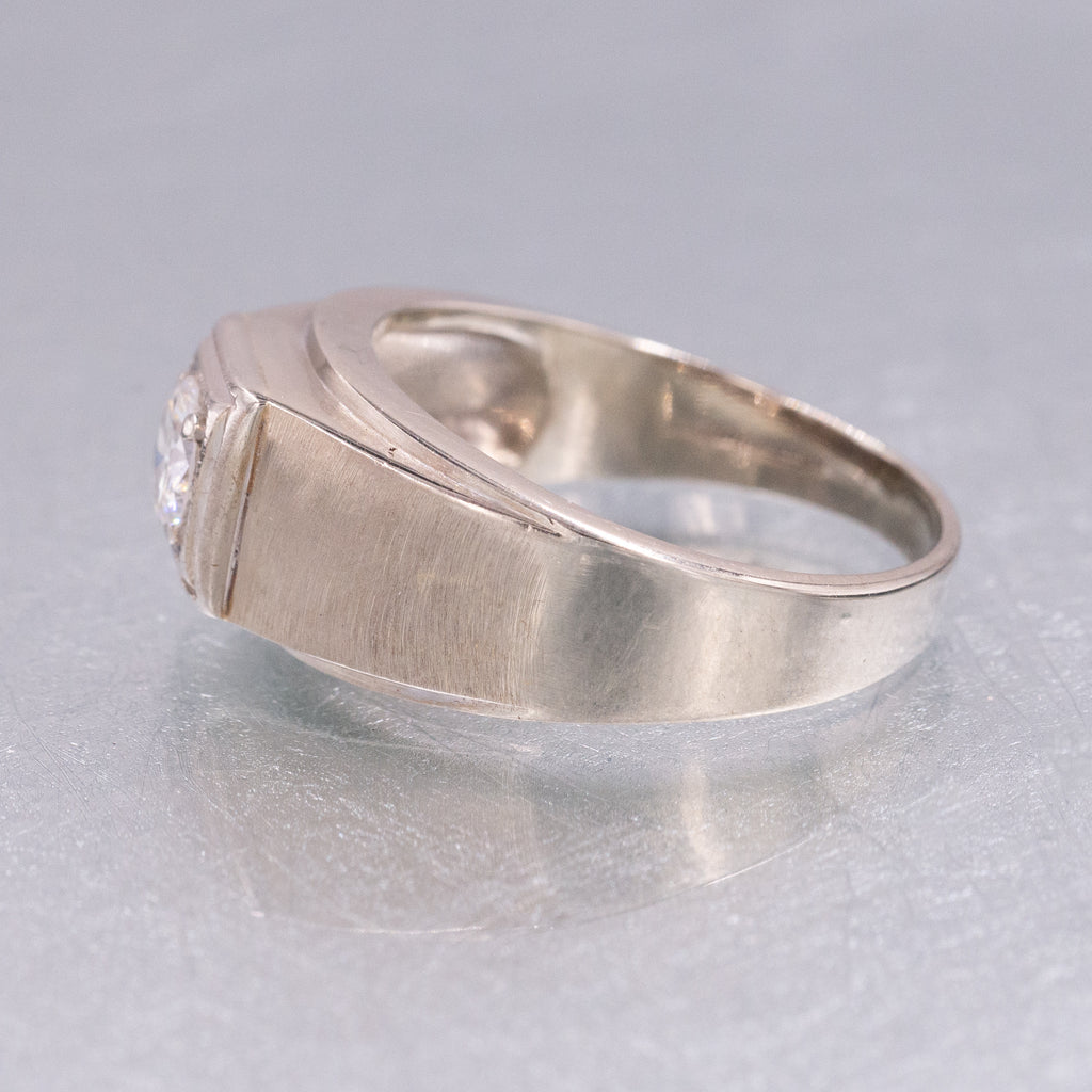 Men's Diamond Flush Mount Ring c1960 – Pippin Vintage Jewelry