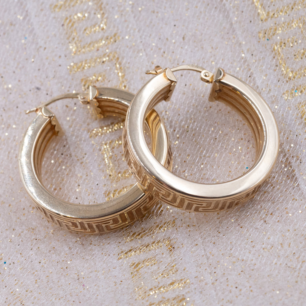 Vintage Greek Key Hoops – Pippin Vintage Jewelry