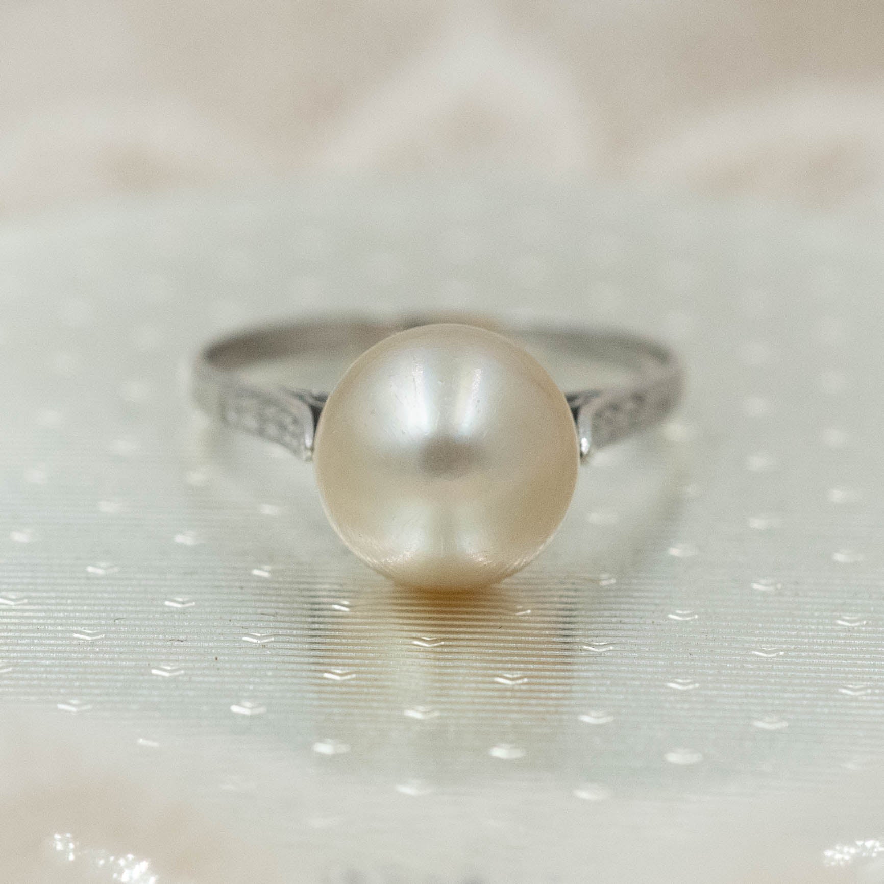 Natural Pearl Solitaire Ring c1910 – Pippin Vintage Jewelry