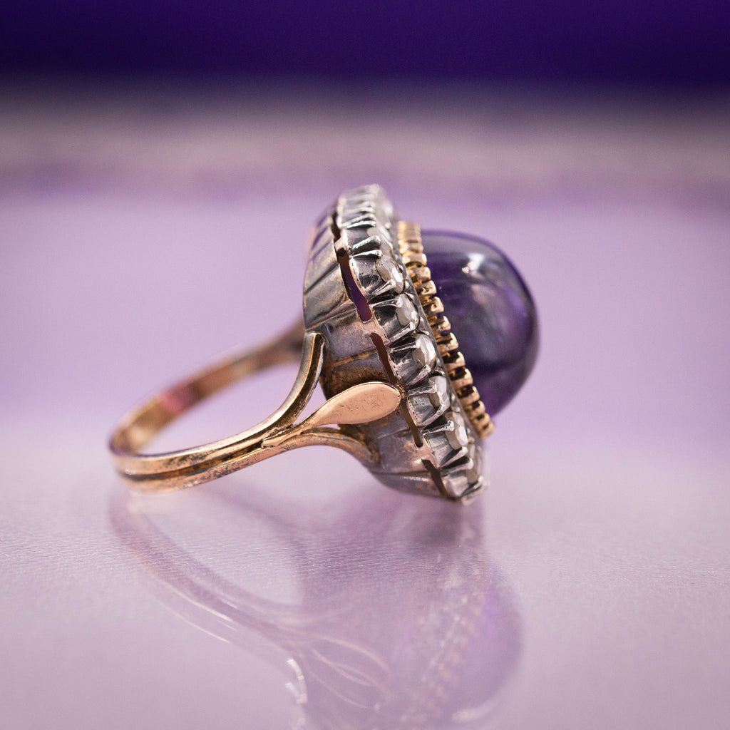 Amethyst and Rose-Cut Diamond Ring – Pippin Vintage Jewelry
