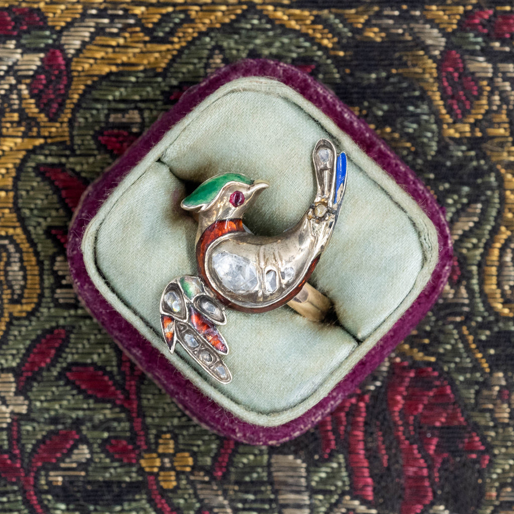 Rare Georgian Bird-of-Paradise Ring – Pippin Vintage Jewelry