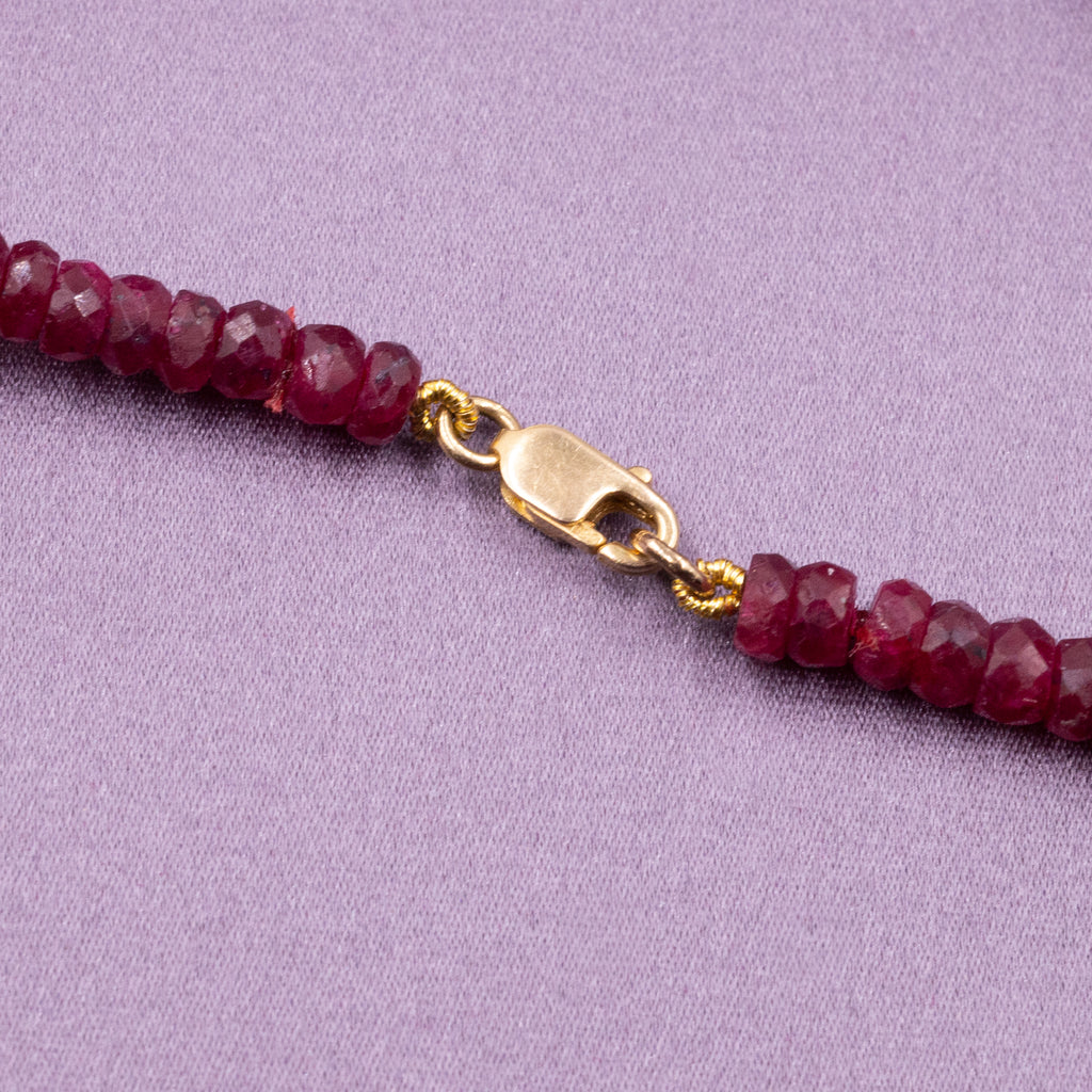 32” Faceted Ruby Bead Strand – Pippin Vintage Jewelry