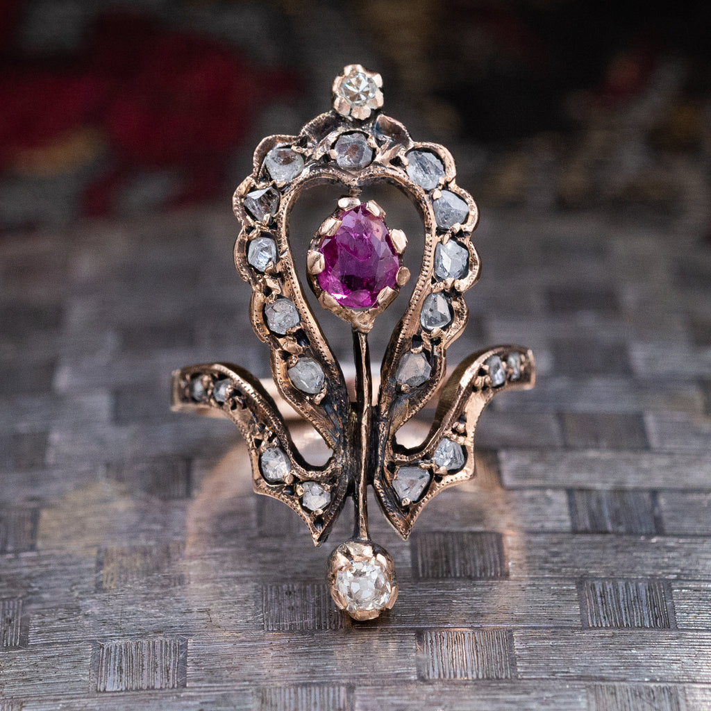 Victorian Diamond & Ruby Ring – Pippin Vintage Jewelry