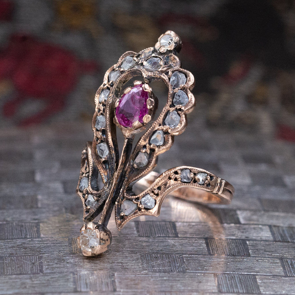 Victorian Diamond & Ruby Ring – Pippin Vintage Jewelry