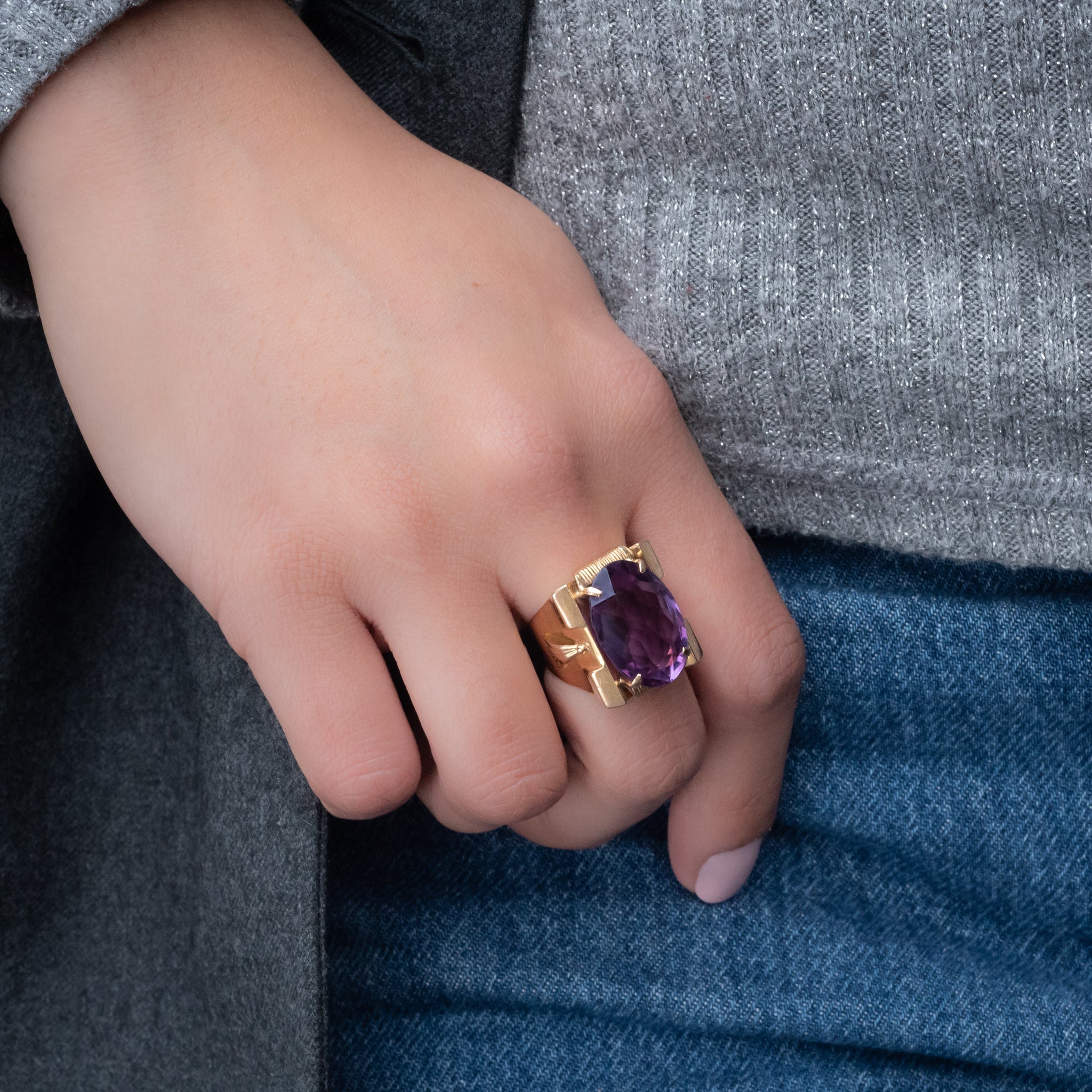 Alexandrite Cocktail Ring C. 1950s – Pippin Vintage Jewelry