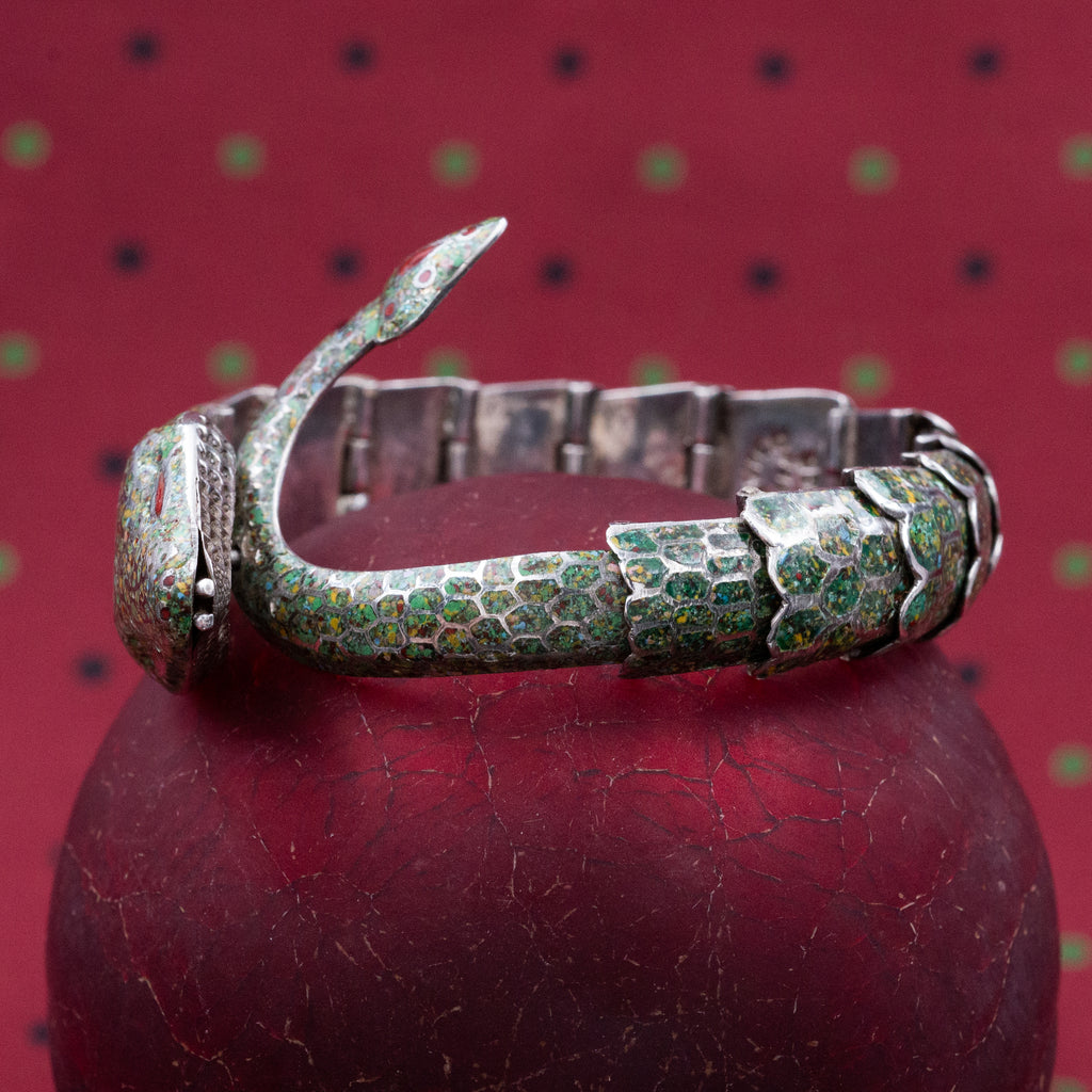 Taxco Enamel Snake Bracelet C. 1940s – Pippin Vintage Jewelry