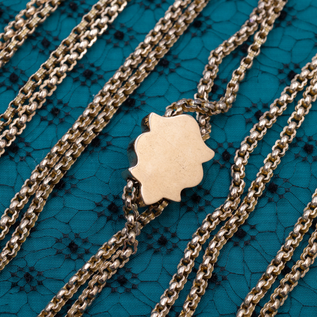 Taille d'Épargne and Pearl Slide Chain c1890 – Pippin Vintage Jewelry