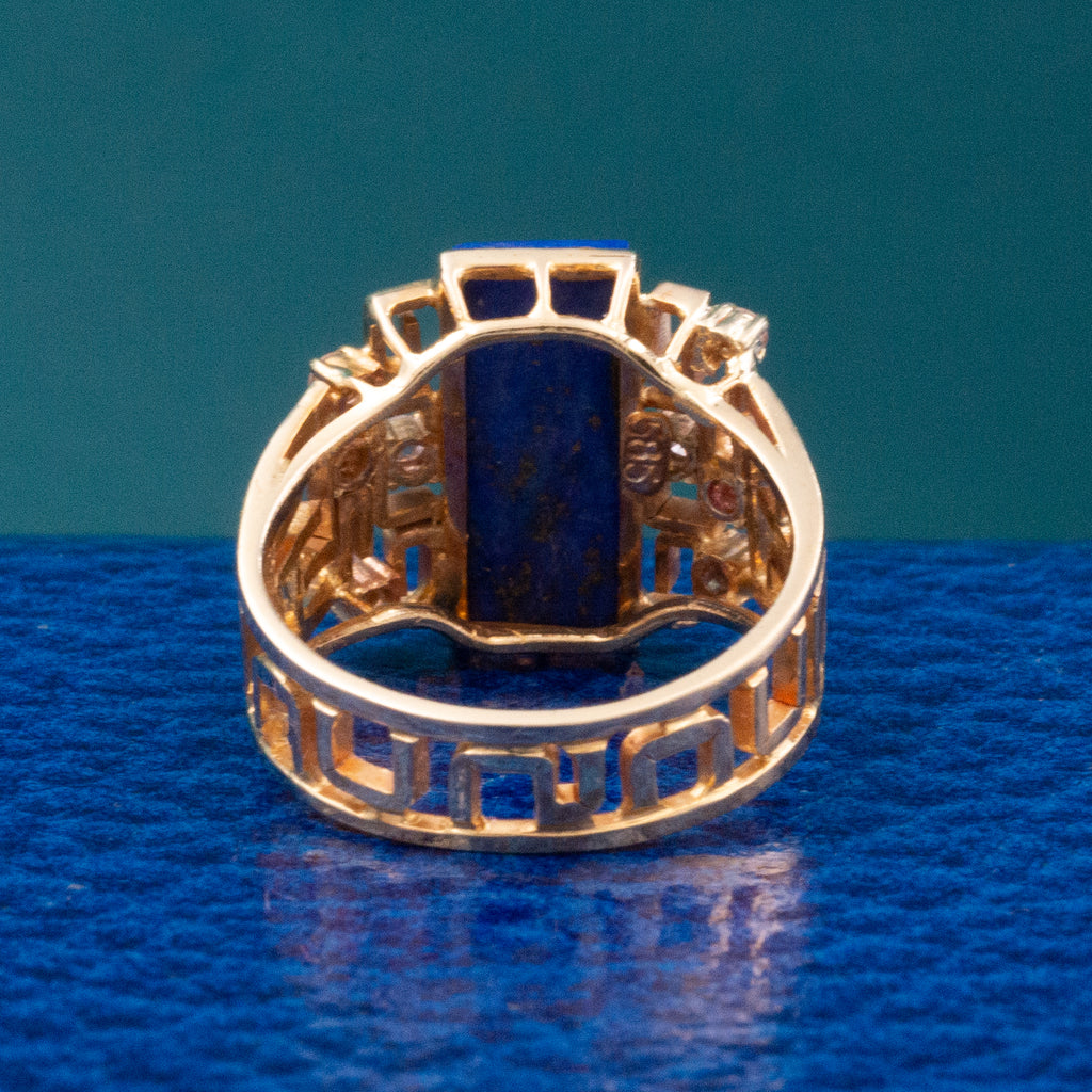 14 Karat Lapis Lazuli & Diamond Ring – Pippin Vintage Jewelry