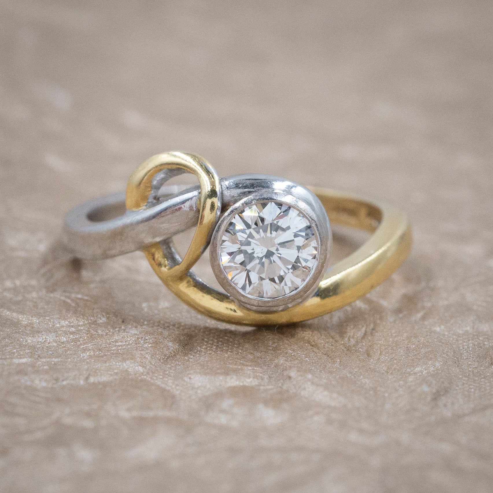 .55 Carat Two-Tone Diamond Solitaire – Pippin Vintage Jewelry