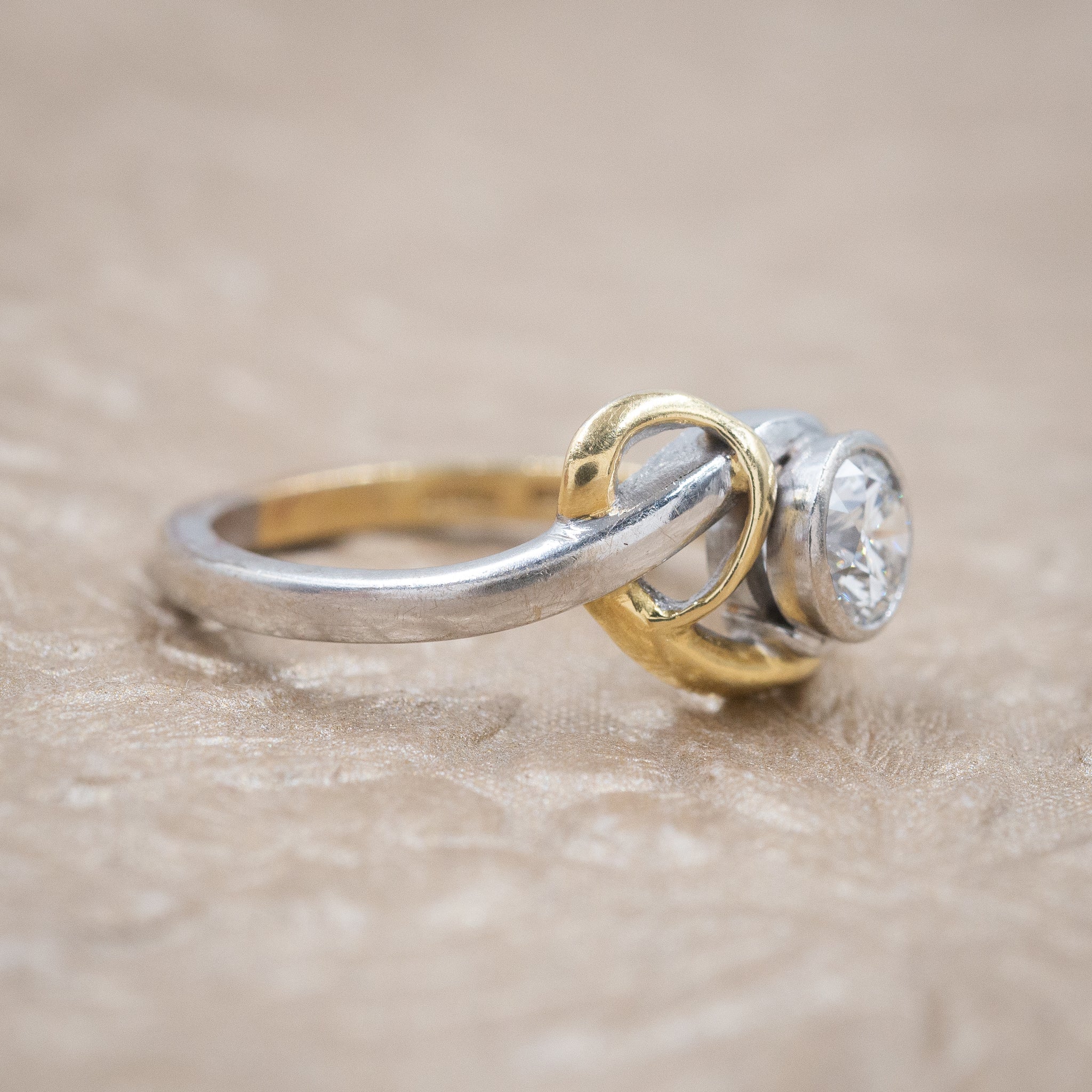 .55 Carat Two-Tone Diamond Solitaire – Pippin Vintage Jewelry