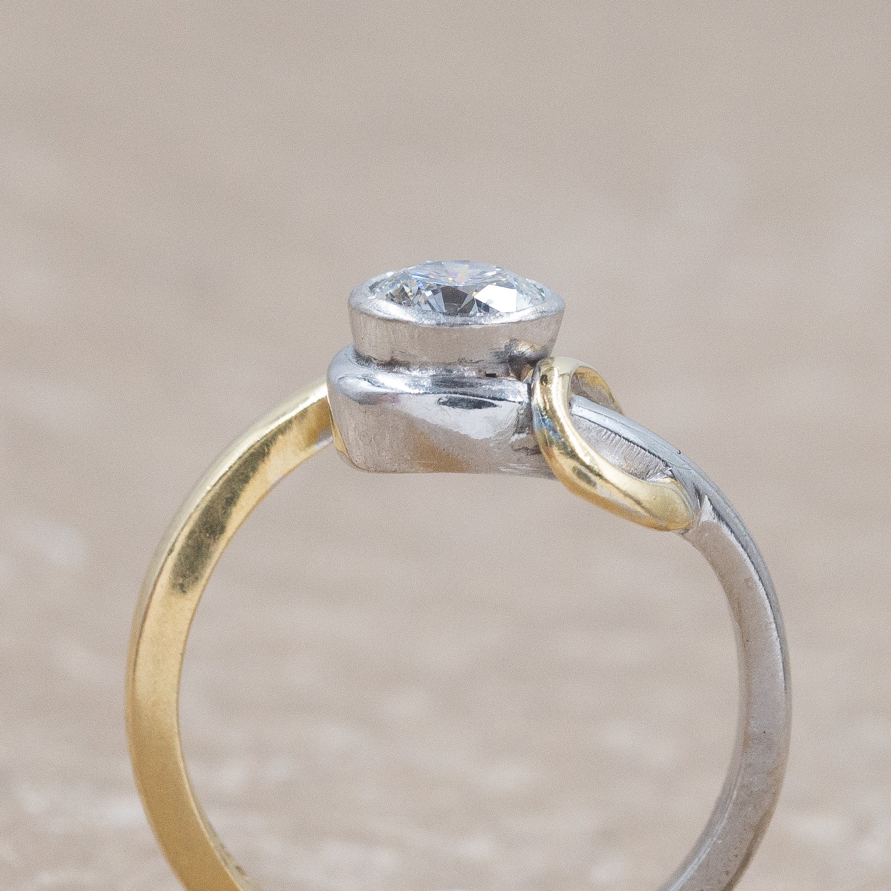 .55 Carat Two-Tone Diamond Solitaire – Pippin Vintage Jewelry