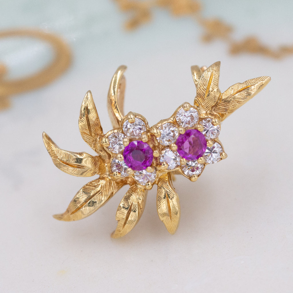 Fine Ruby & Diamond Enhancer C. 1950s – Pippin Vintage Jewelry