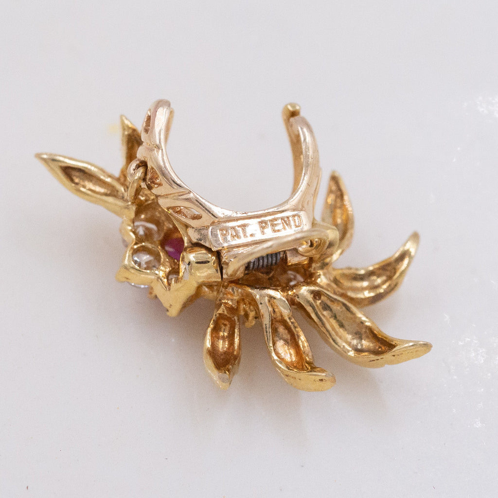 Fine Ruby & Diamond Enhancer C. 1950s – Pippin Vintage Jewelry