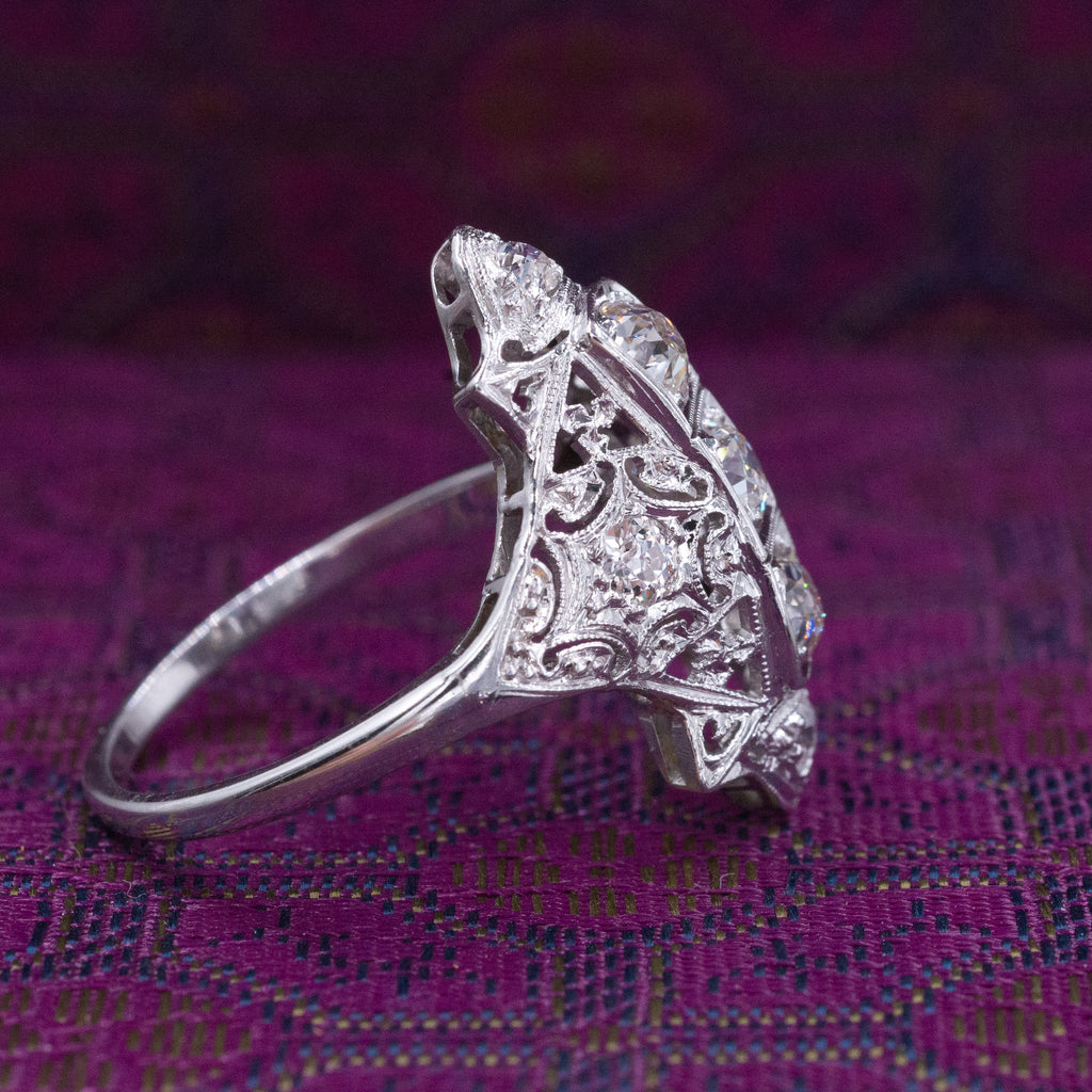 Art Deco Diamond Dinner Ring – Pippin Vintage Jewelry