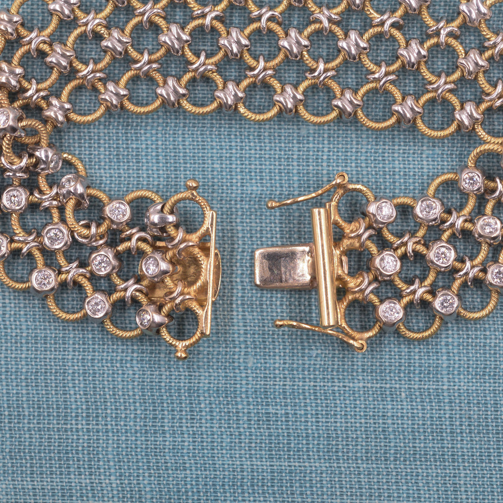 Diamond Chainmail Bracelet c1980 – Pippin Vintage Jewelry