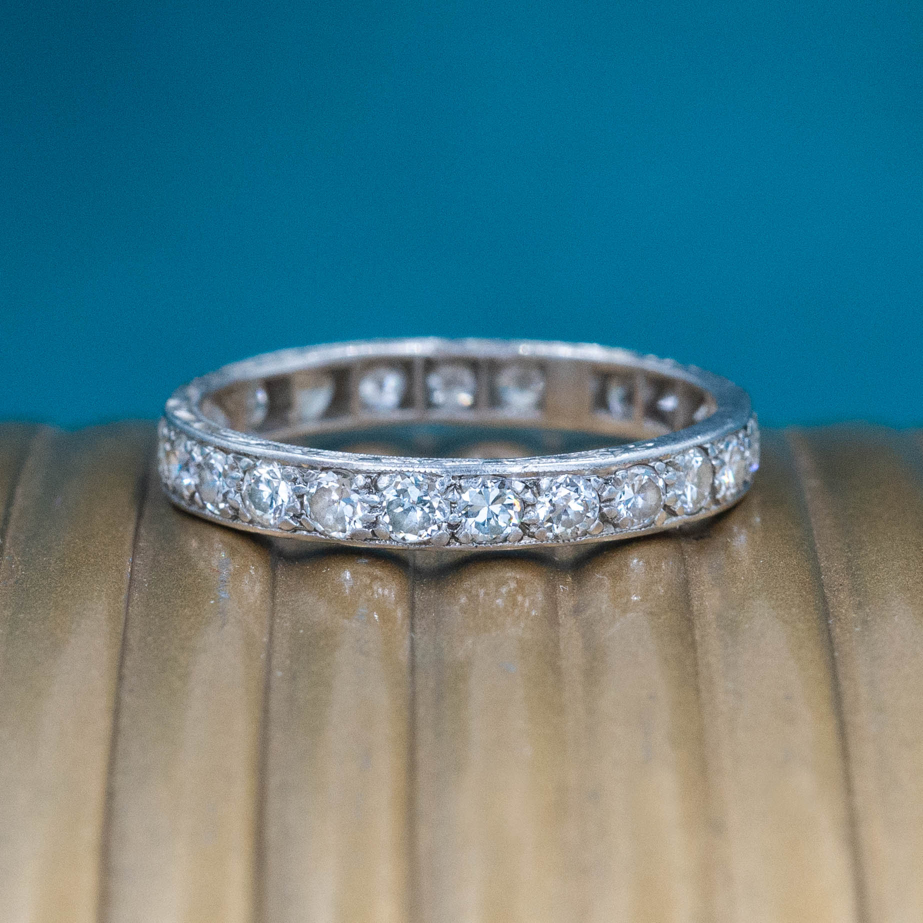 Transitional Cut Diamond Eternity Band c1920 – Pippin Vintage Jewelry