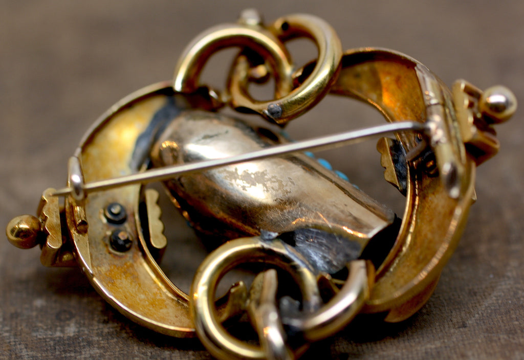 C.1880's Persian Turquoise 18K Gold Snake Brooch – Pippin Vintage Jewelry