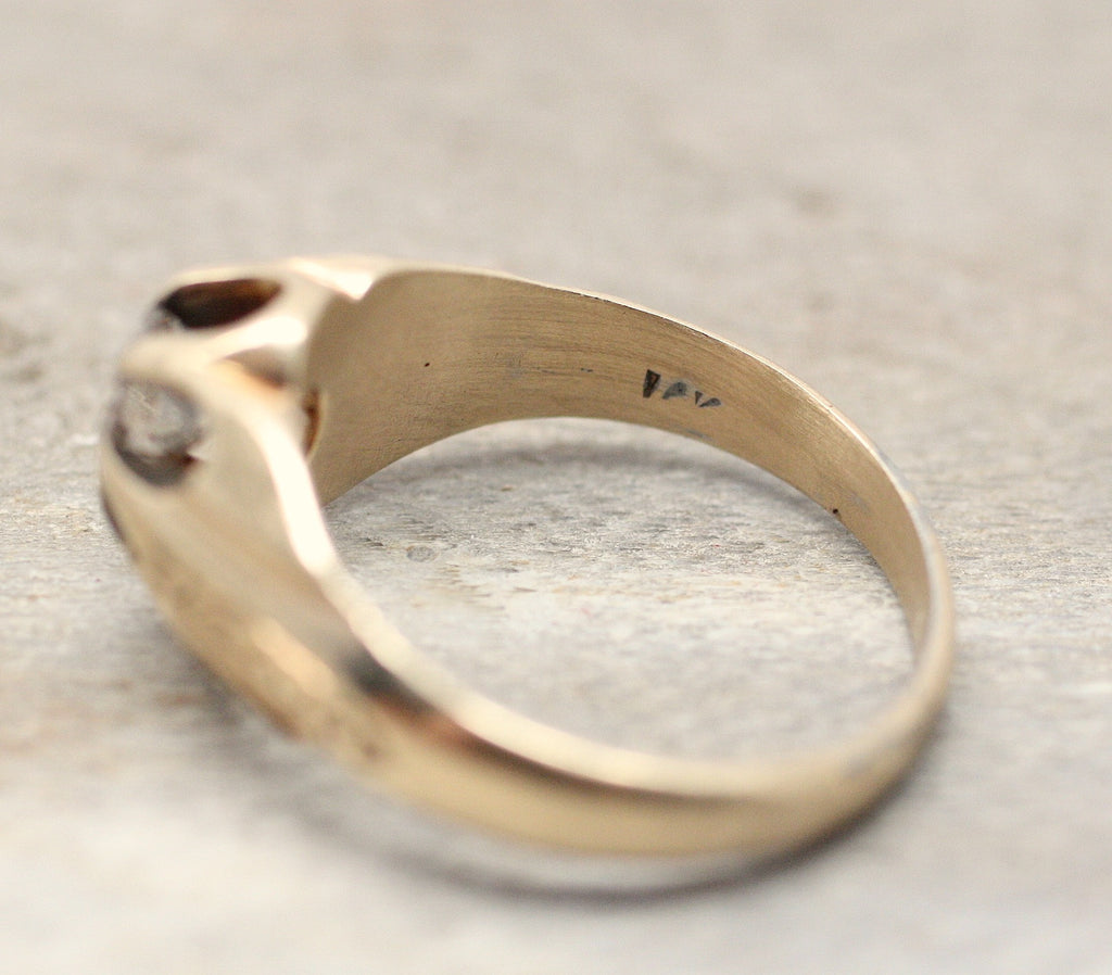 Circa 1900 14K gold 'belcher' set diamond ring – Pippin Vintage Jewelry