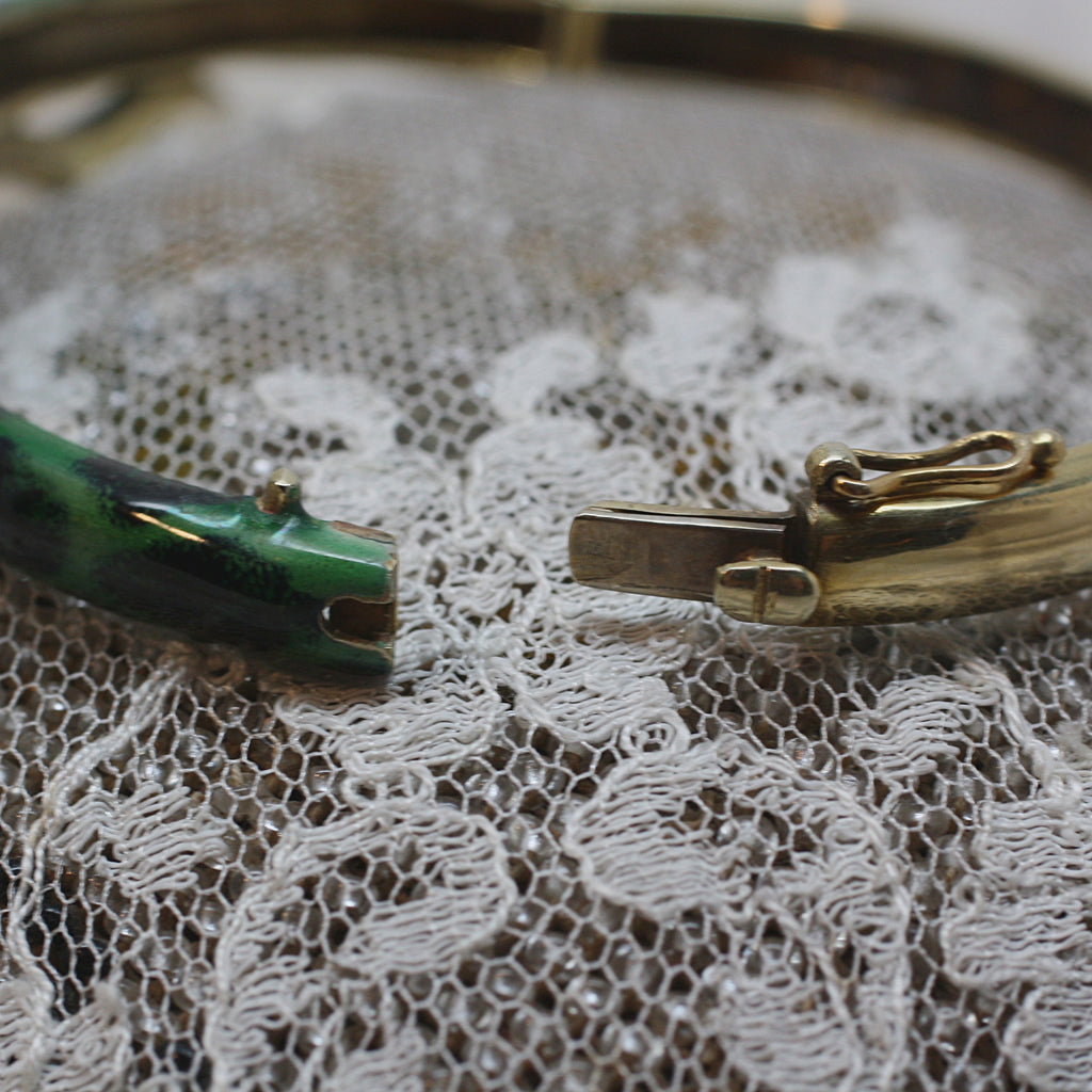 c1960 Enamel Snake Bangle – Pippin Vintage Jewelry