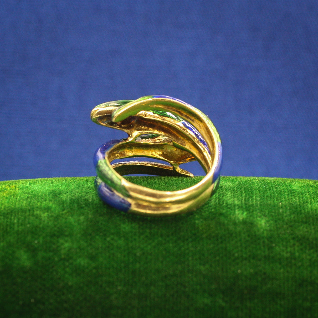 Enamel Double Snake Ring – Pippin Vintage Jewelry