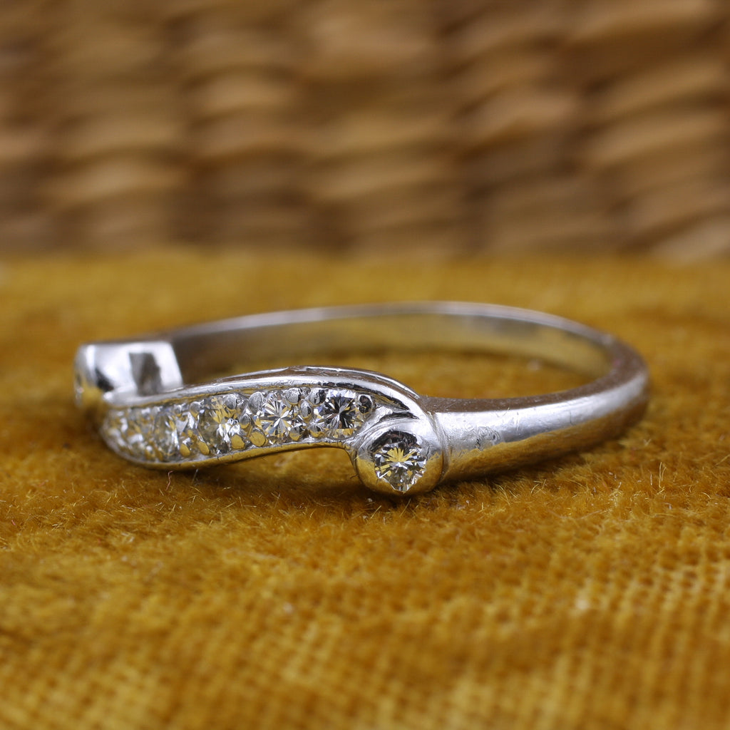 Midcentury Diamond Platinum Flourish Band – Pippin Vintage Jewelry