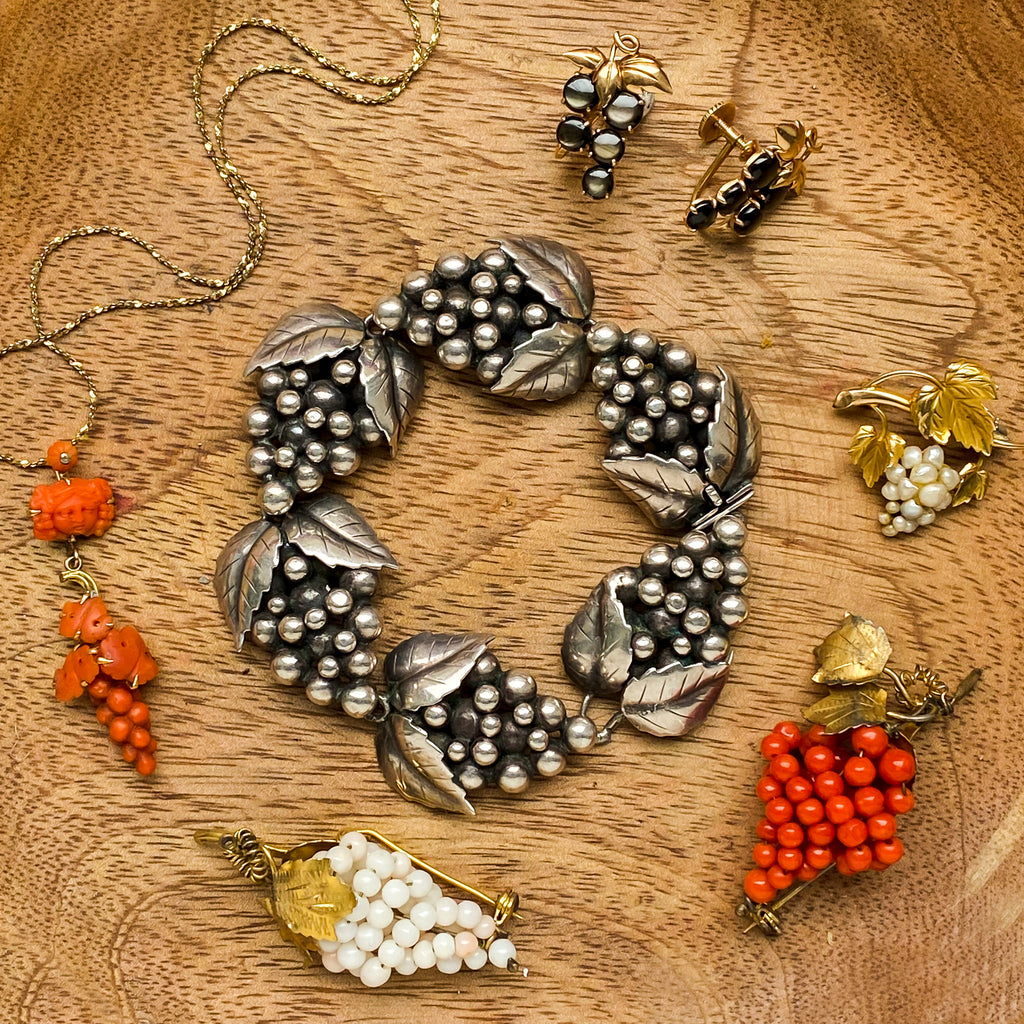 Natural Seed Pearl Grape Pin c1880 – Pippin Vintage Jewelry